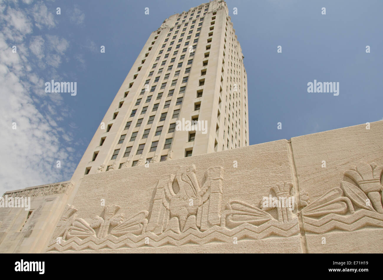USA, Louisiana, Baton Rouge. Louisiana State Capitol building, circa ...