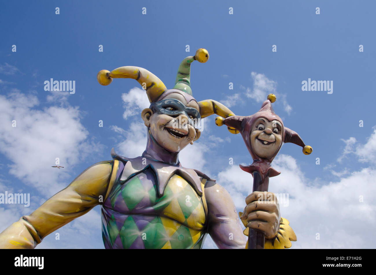 USA, Louisiana, New Orleans. Mardi Gras jester statue Stock Photo - Alamy