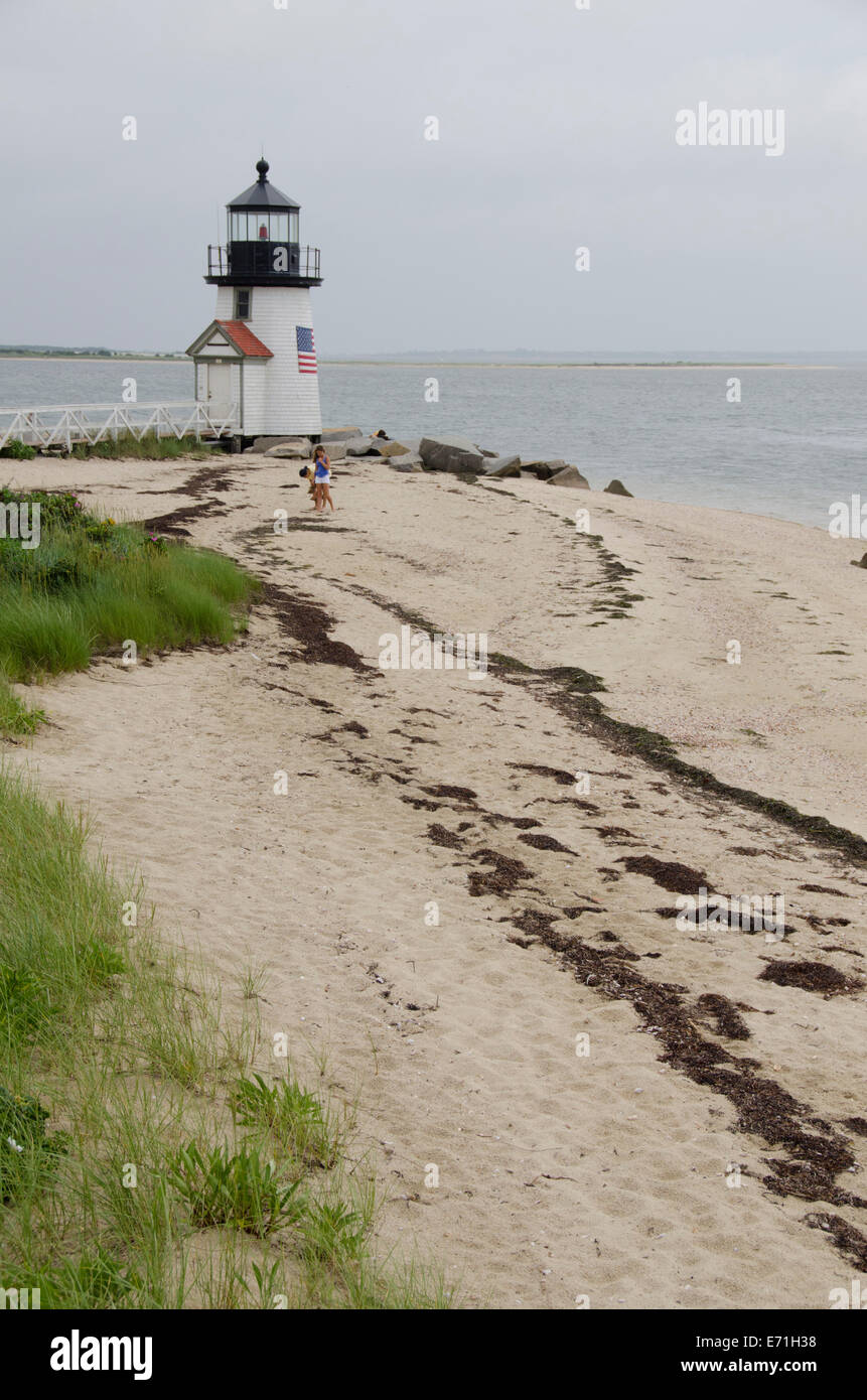 USA, Massachusetts, Nantucket. Brant Point Lighthouse is a Nantucket ...