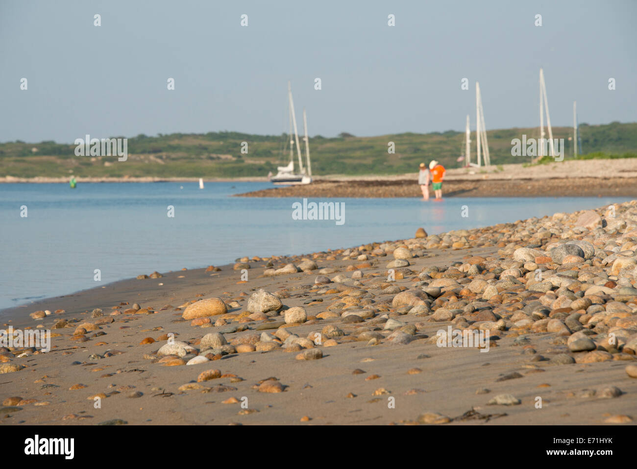USA, Massachusetts, Elizabeth Islands, Cuttyhunk Island, Gosnold. Rocky ...