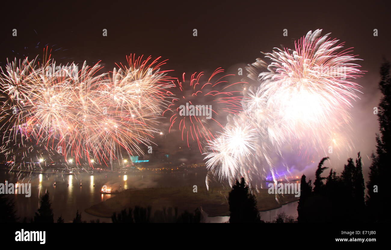 Fireworks over Halic Istanbul Stock Photo - Alamy