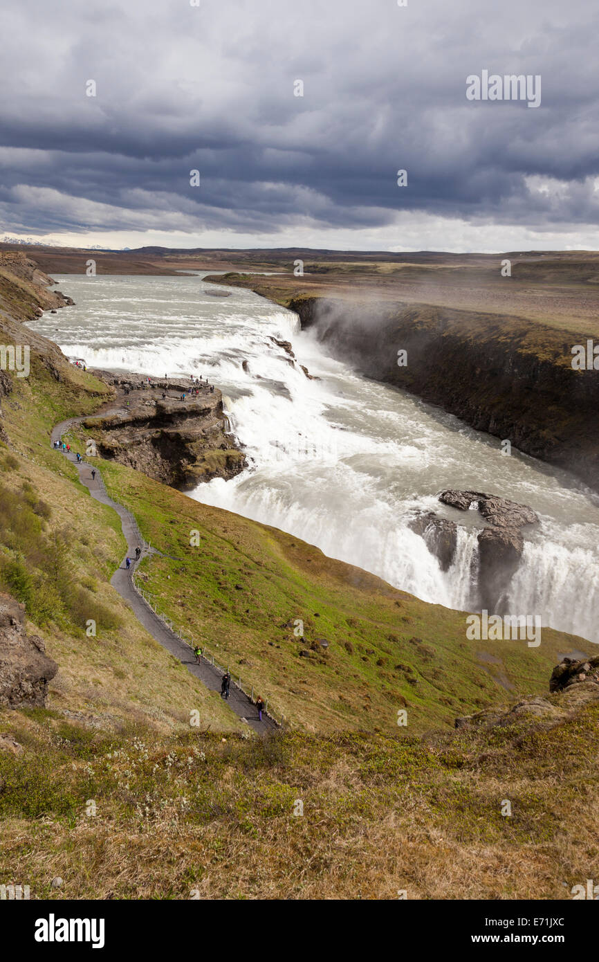 Gullfoss Waterfall and Gullfoss Gorge, on the Hvita River, Southwest ...