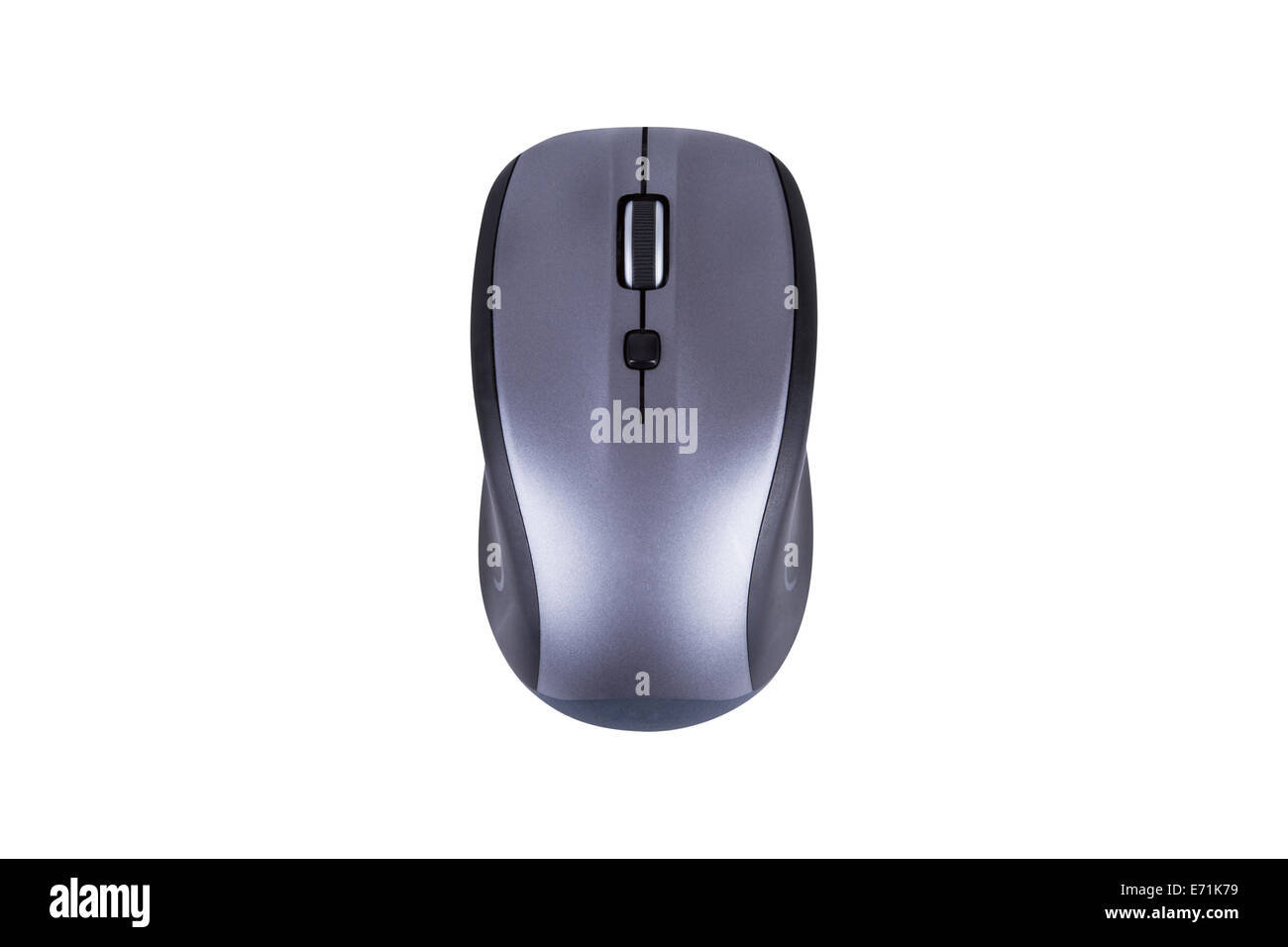 Single wireless mouse of desktop computer, top view, isolated on white ...