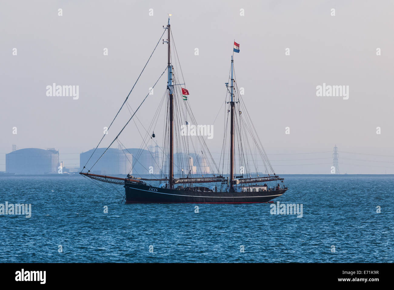 Sailing Ship Iris at Anchor Stock Photo - Alamy