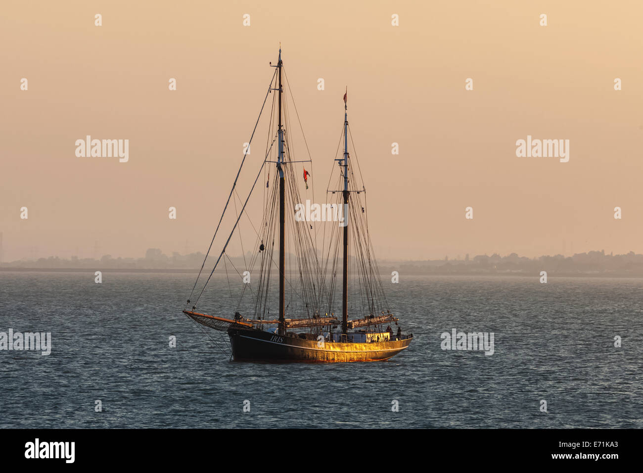 Sailing Ship at Anchor Stock Photo - Alamy