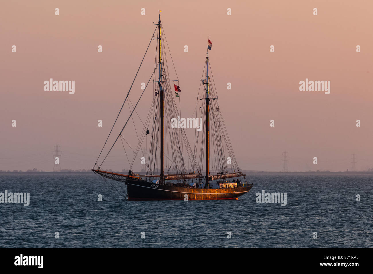 Sailing Ship at Anchor Stock Photo - Alamy