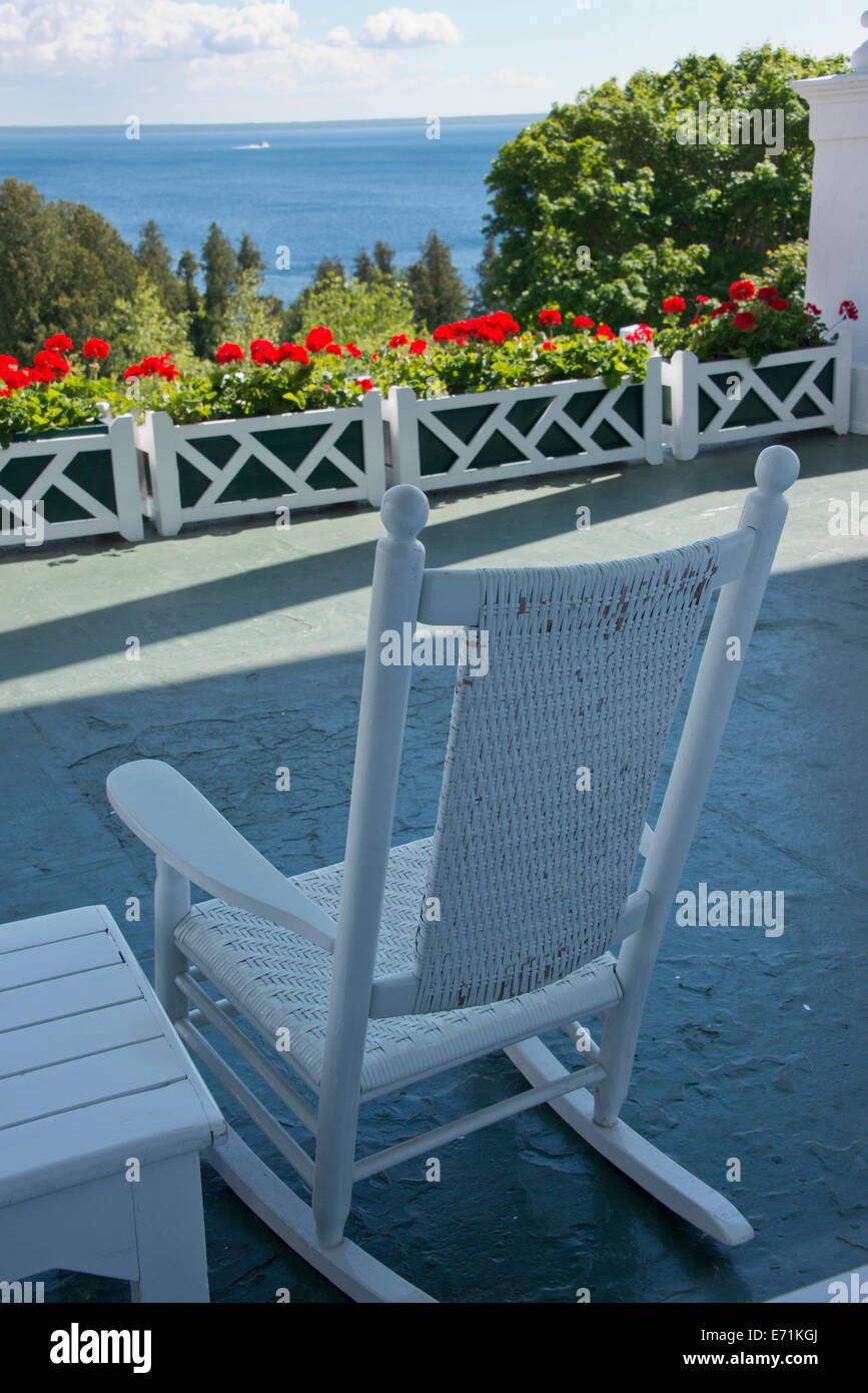 USA, Michigan, Lake Huron, Mackinac Island. Historic landmark Grand ...