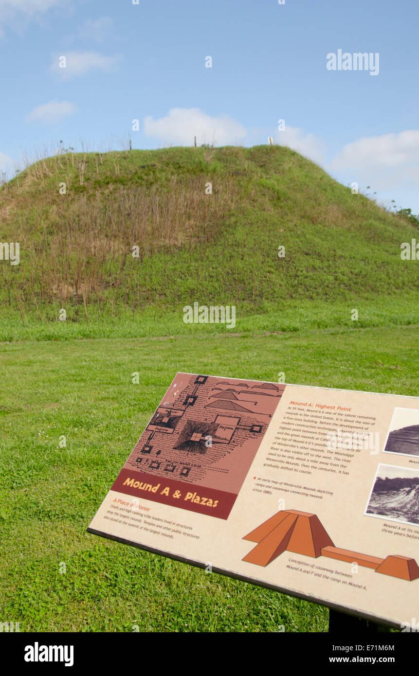 USA, Mississippi, Greenville. Winterville Mounds, a Native American ...