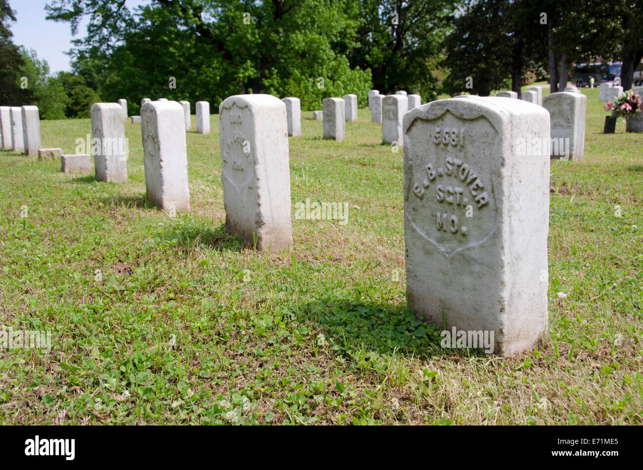 USA, Mississippi, Vicksburg. Vicksburg National Military Park. Vicksburg National Cemetery Stock ...
