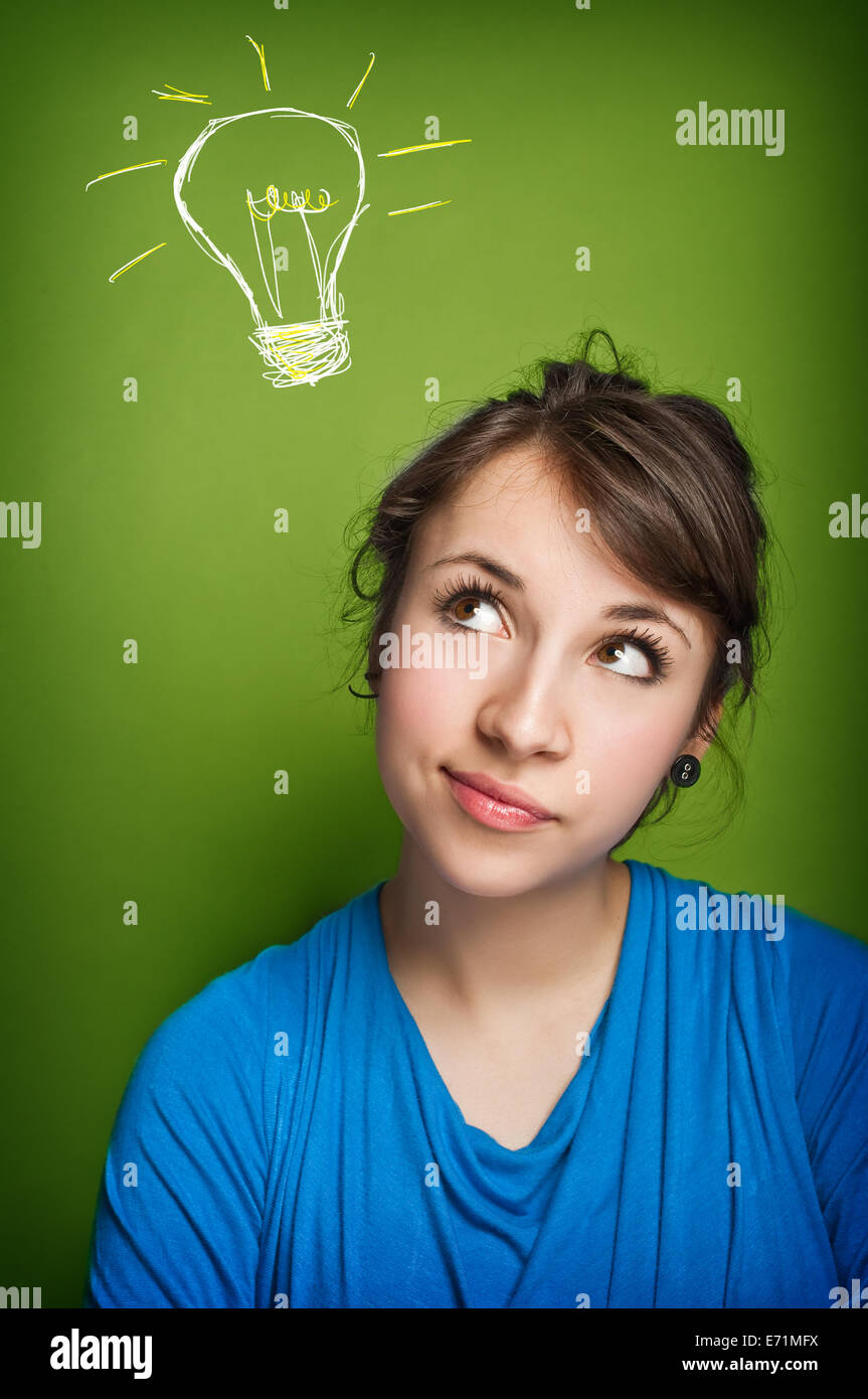 Girl having an idea Stock Photo - Alamy Girl having an idea Stock Photo - Alamy