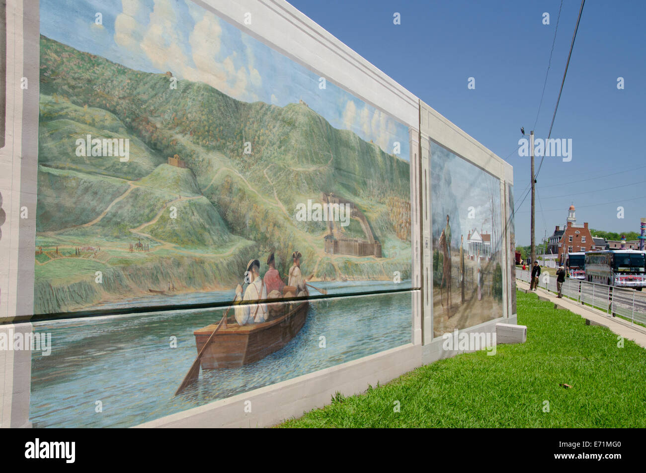 USA, Mississippi, Vicksburg. Vicksburg Riverfront Murals, paintings of ...