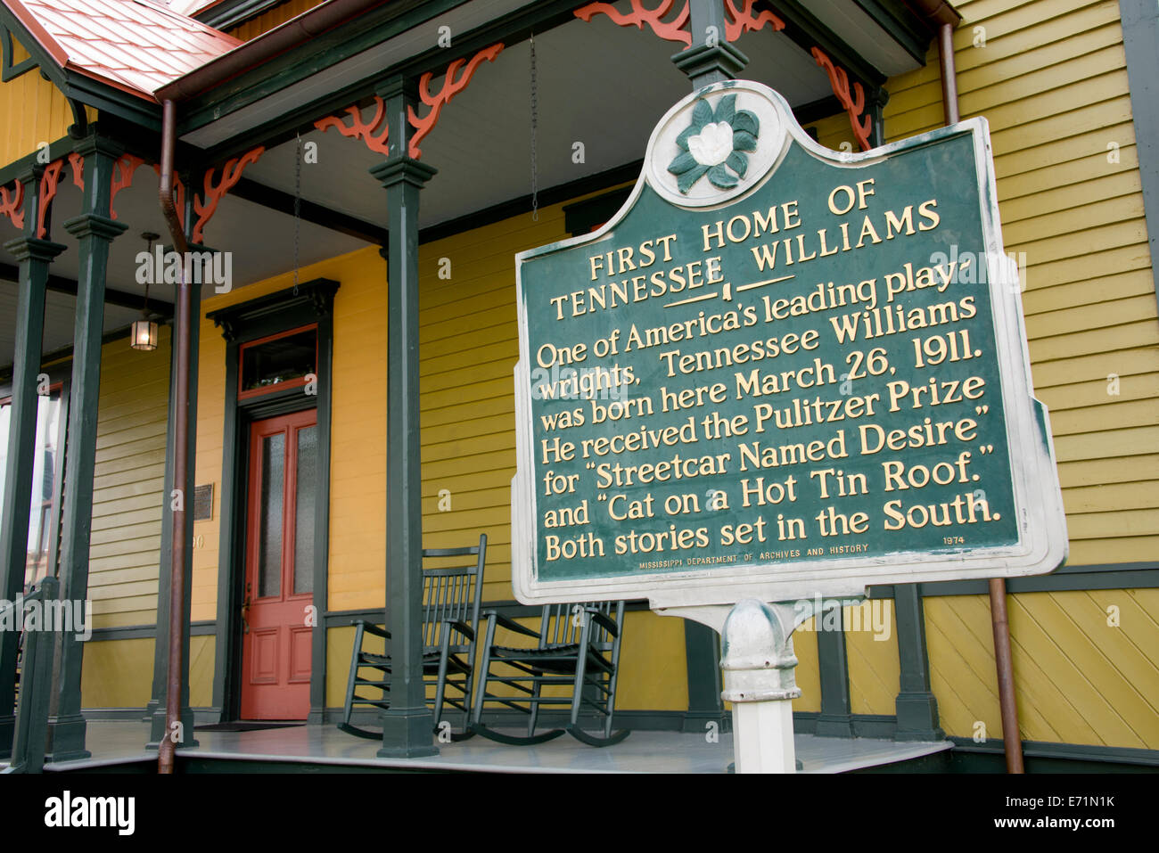 USA, Mississippi, Columbus. Childhood home of Pulitzer Prize-winning ...