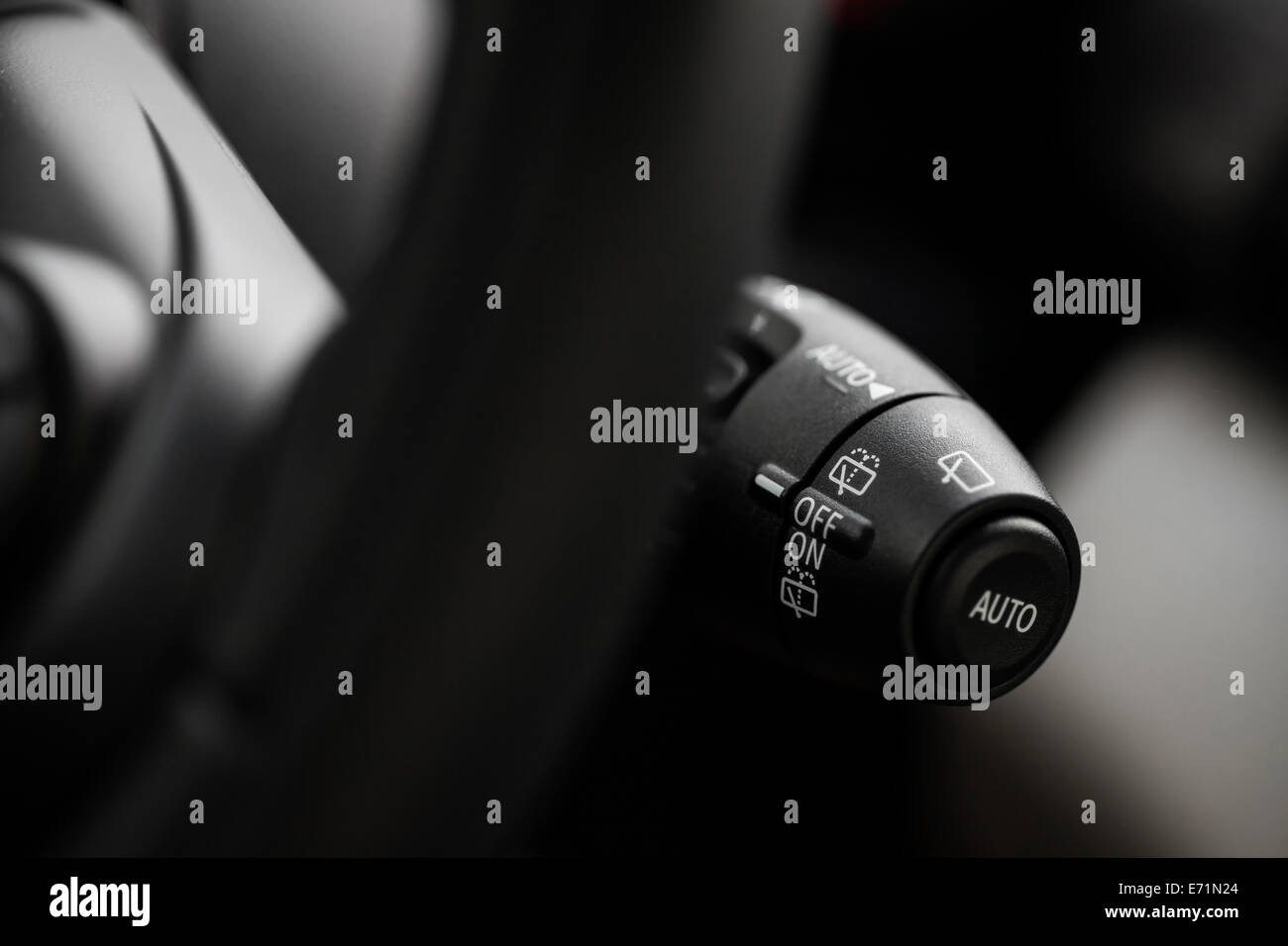 Detail of the wind screen wipers button, in a car Stock Photo - Alamy