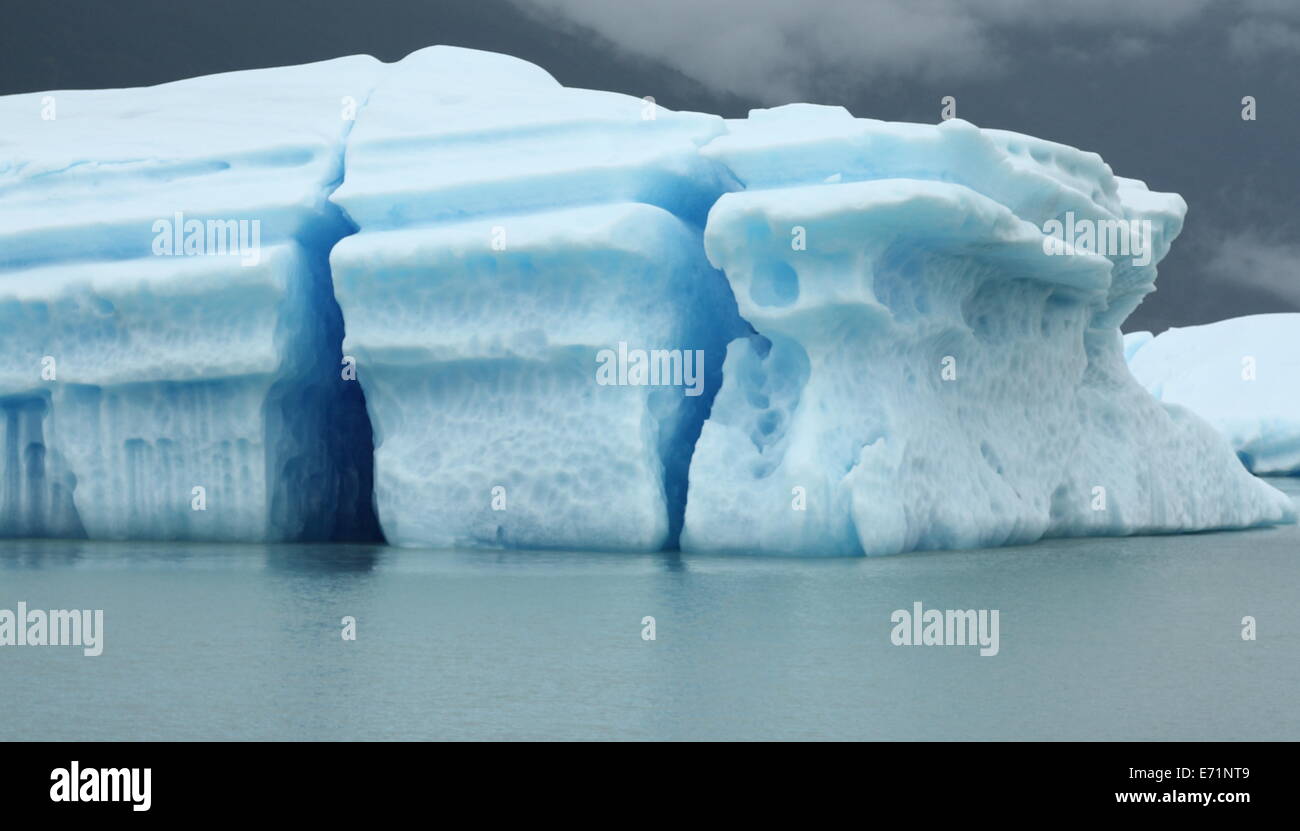 A giant blue iceberg on Lago Argentina, in Patagonia, Argentina Stock ...