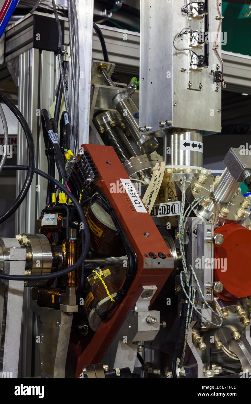 Quadrupole magnet and steering coils on a particle accelerator at the ...