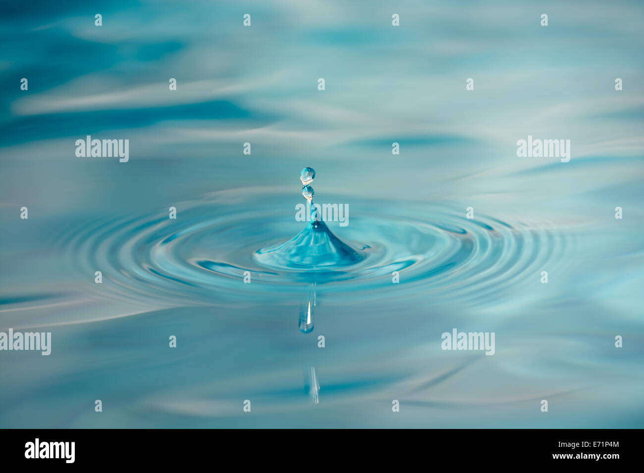 Water Drop on Calm Surface Stock Photo - Alamy