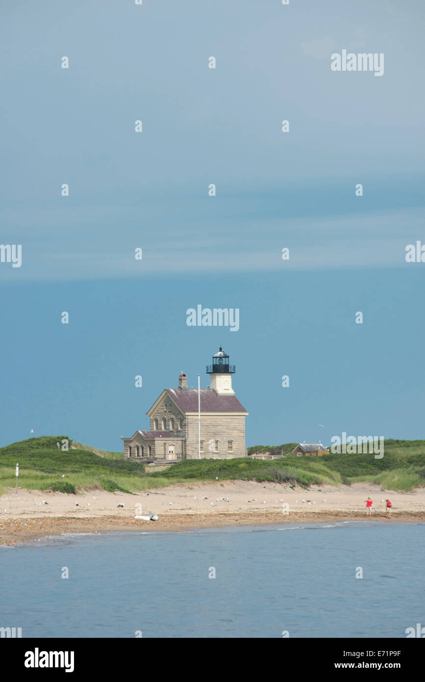USA, Rhode Island, Block Island, Sandy Point. Historic North Light ...