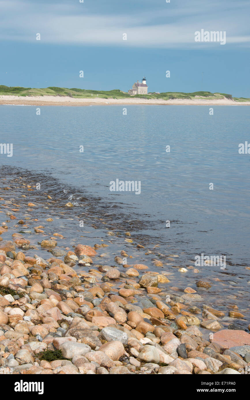 USA, Rhode Island, Block Island, Sandy Point. Historic North Light ...