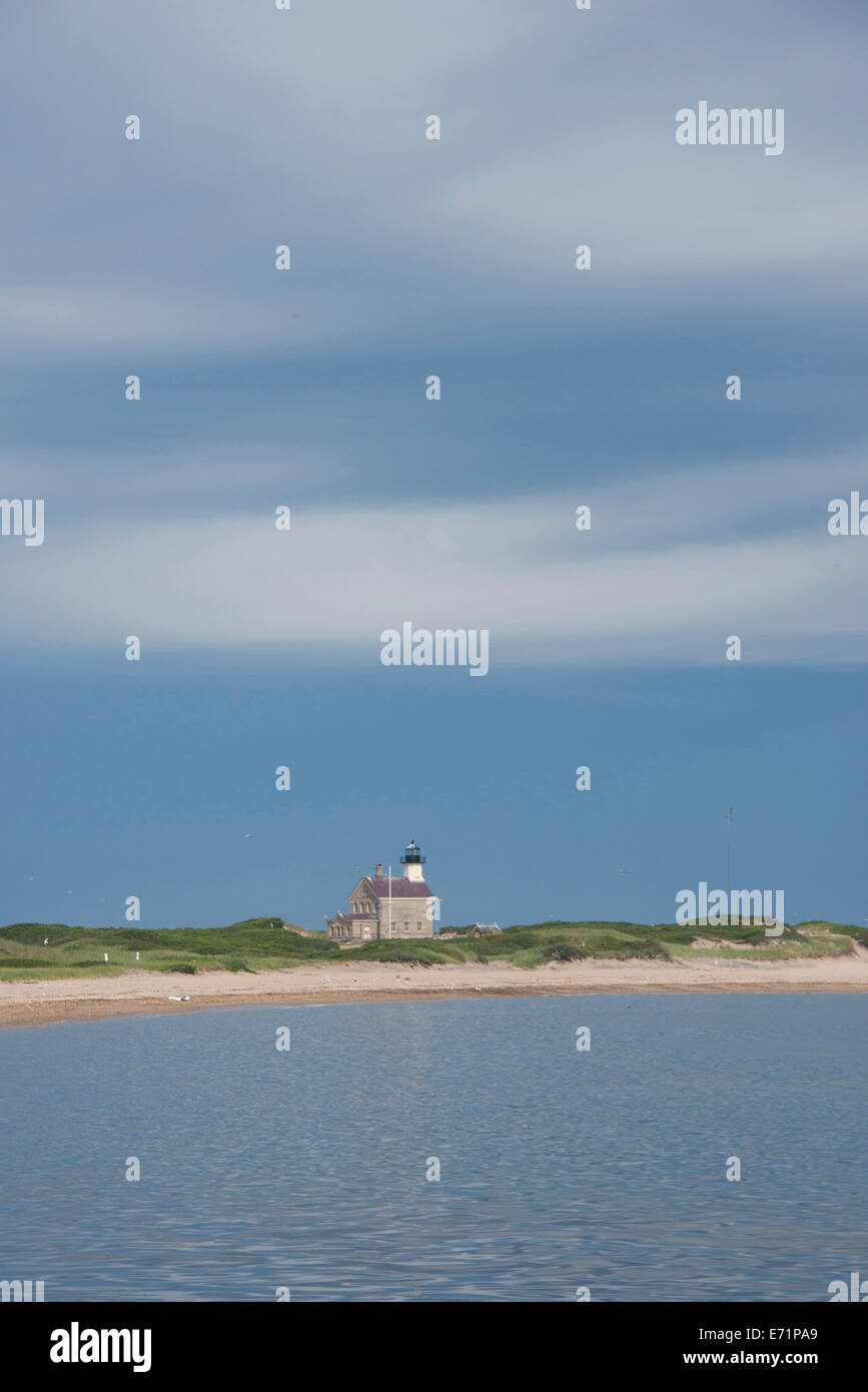 USA, Rhode Island, Block Island, Sandy Point. Historic North Light ...