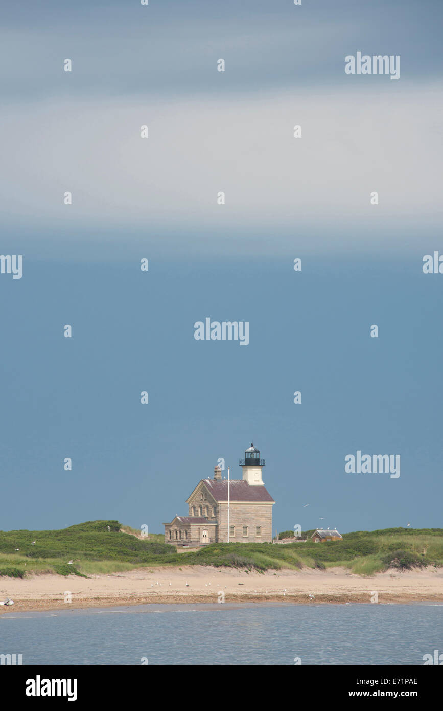 USA, Rhode Island, Block Island, Sandy Point. Historic North Light ...