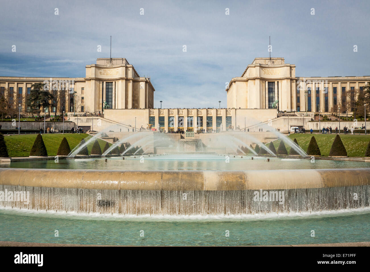 Architecture and Fountain in Paris france near eiffel tower park ...