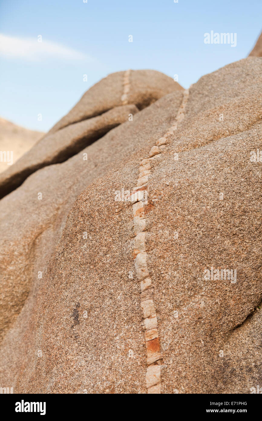 Unique monzogranite rock formations with aplite vein - California USA ...