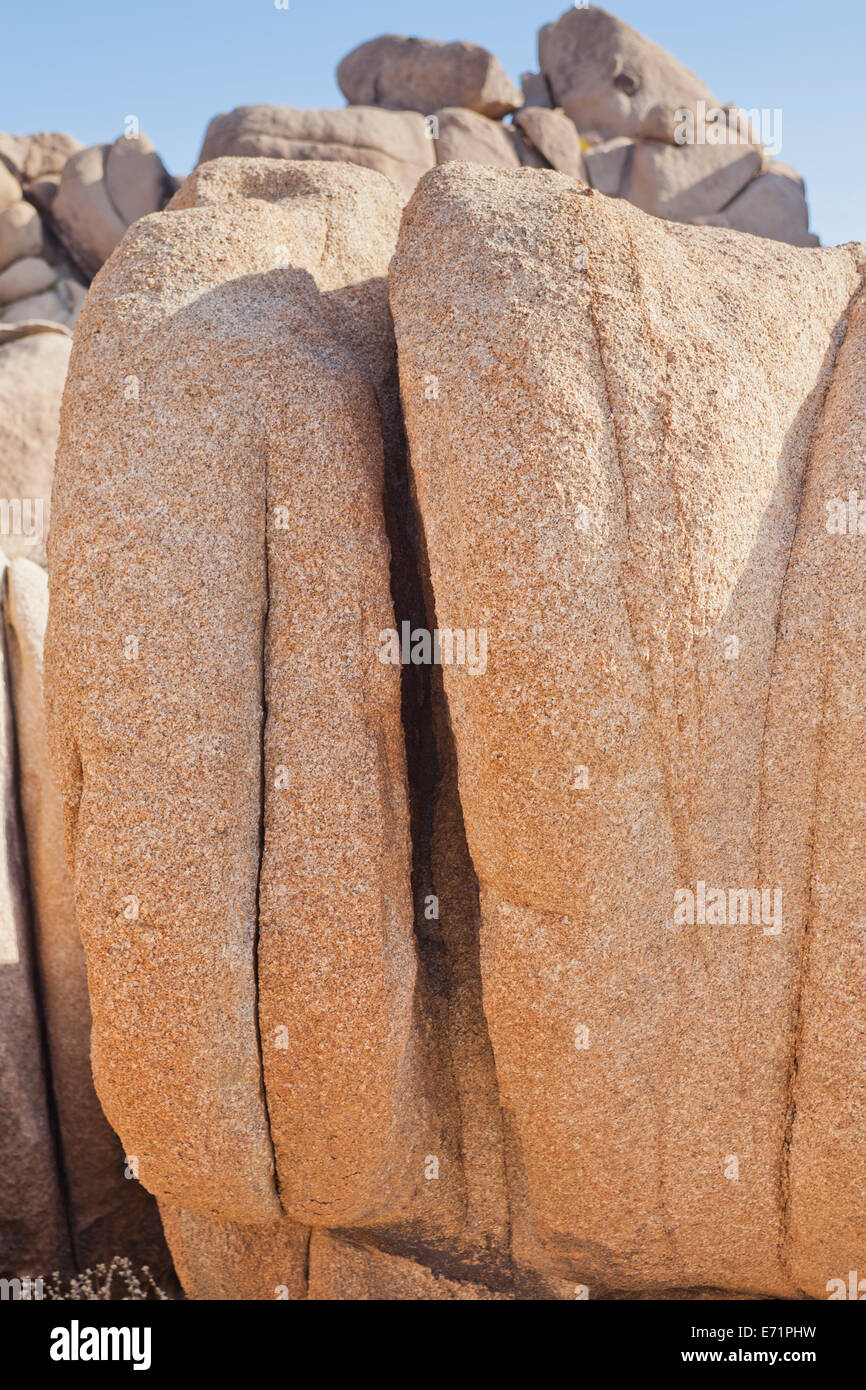 Monzogranite rock formation - Mojave desert, California USA Stock Photo ...