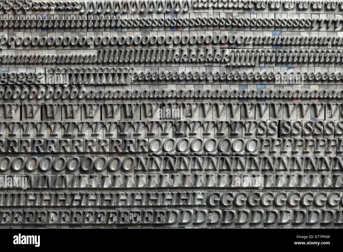 Metal letter type blocks hi-res stock photography and images - Alamy