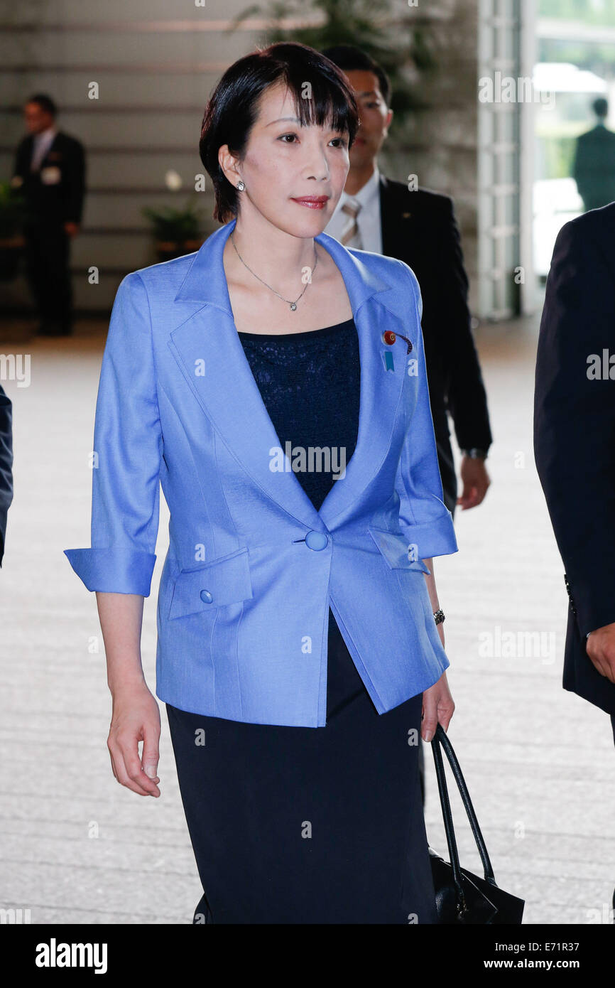 Tokyo, Japan. 3rd Sep, 2014. Sanae Takaichi arrives at Prime Minister ...