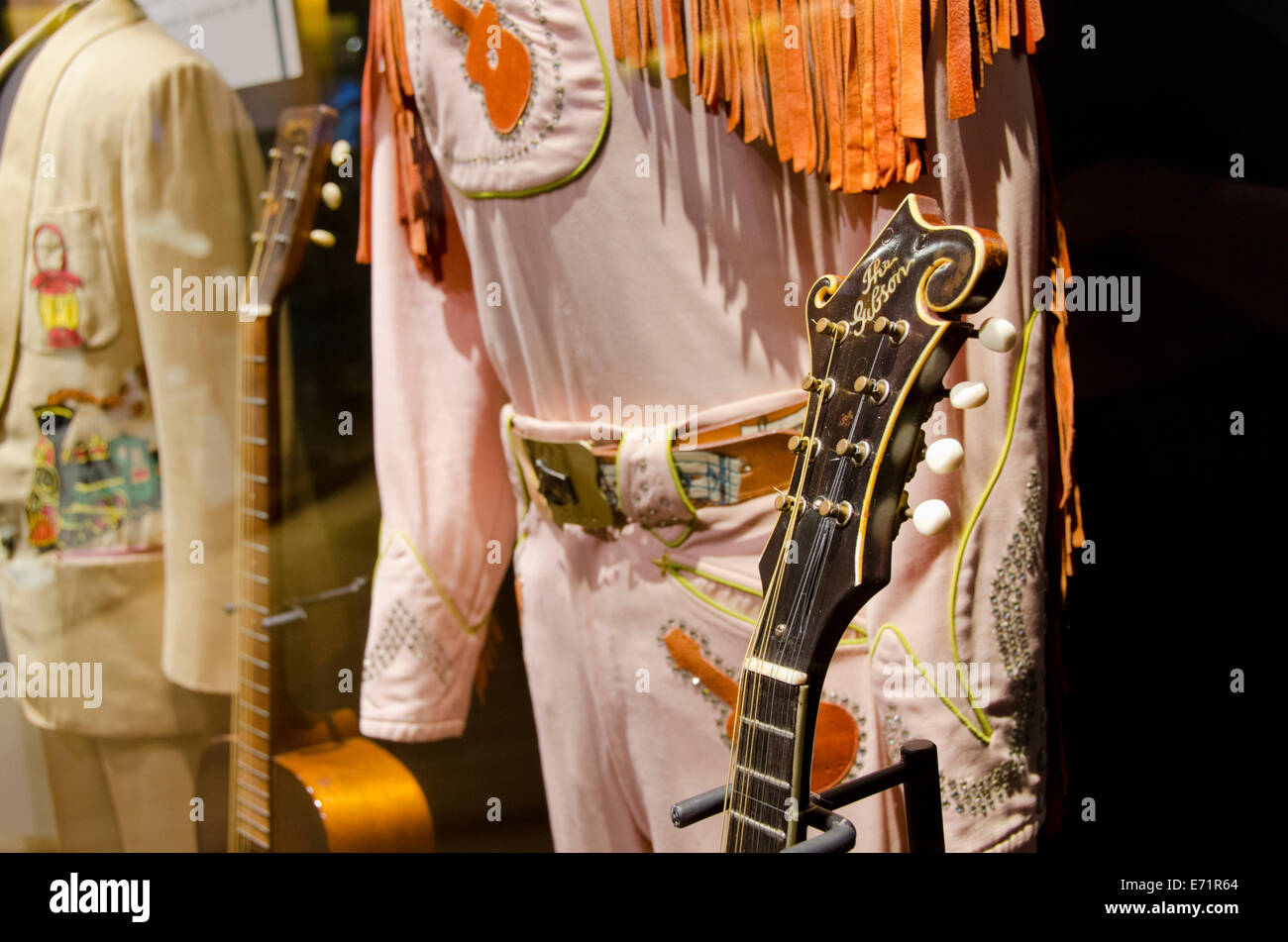 USA, Tennessee, Nashville. Country Music Hall of Fame, western stage ...