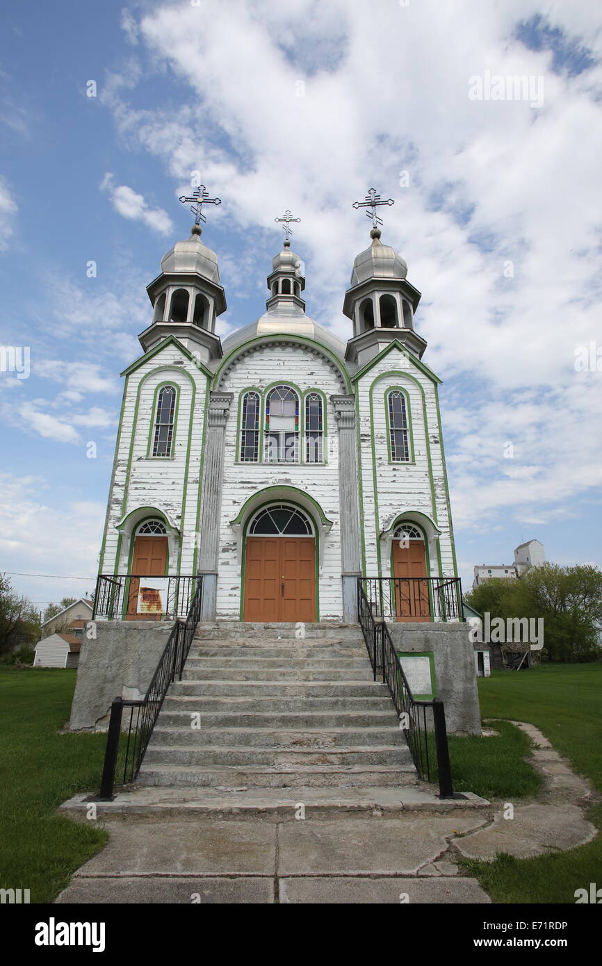 The Ukrainian Orthodox church of St. Elia in Wroxton, Saskatchewan in ...