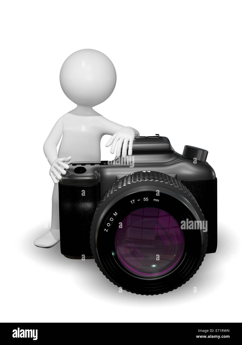 illustration abstract white man with a camera Stock Photo - Alamy