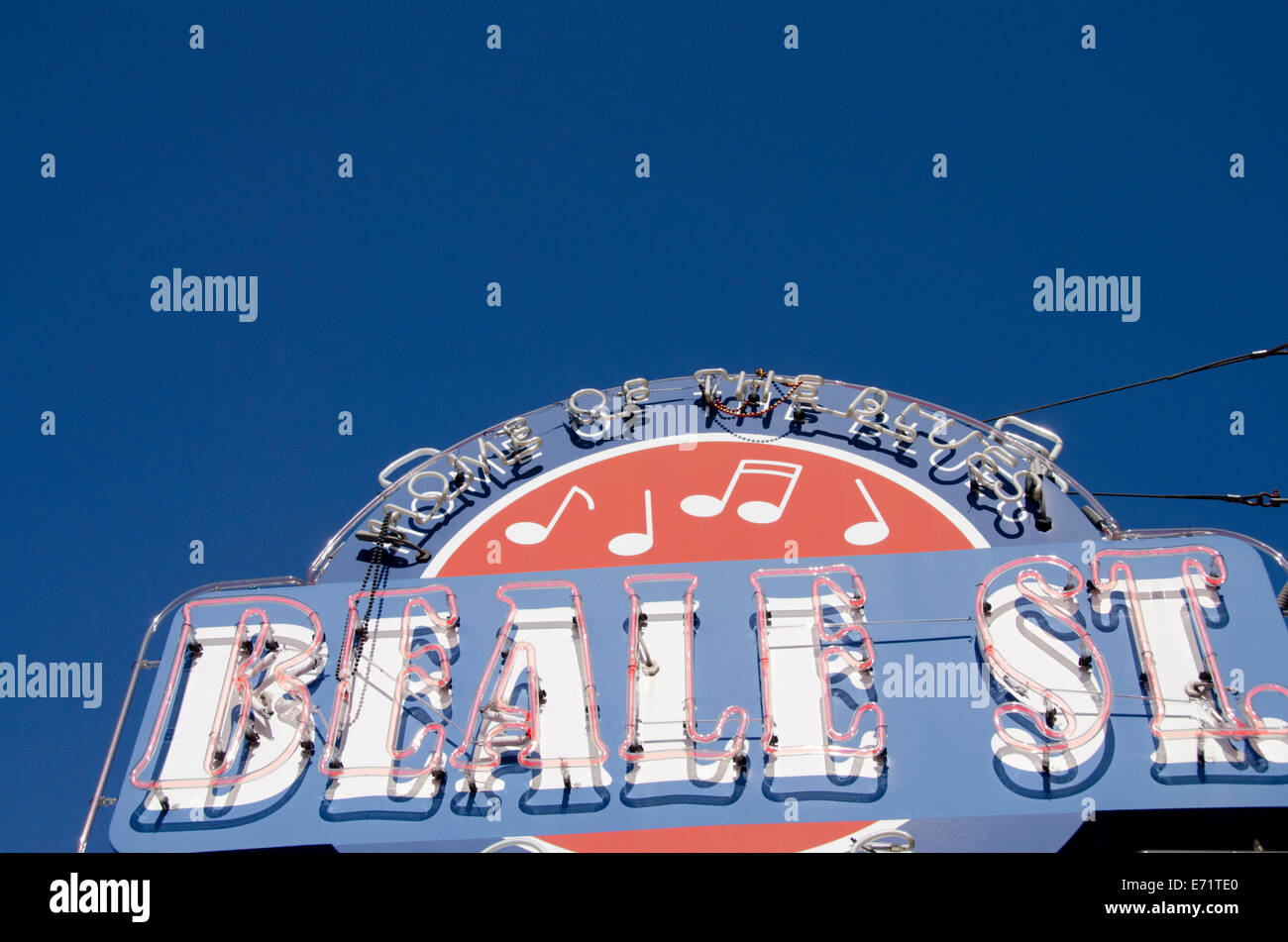 USA, Tennessee, Memphis, Beale Street. Downtown neon sign Stock Photo ...