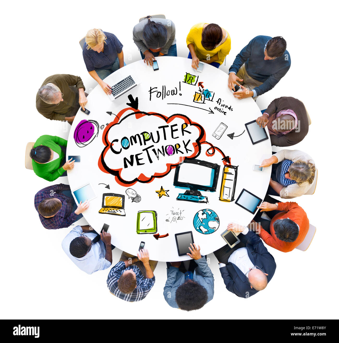 Drawing computer network hi-res stock photography and images - Alamy