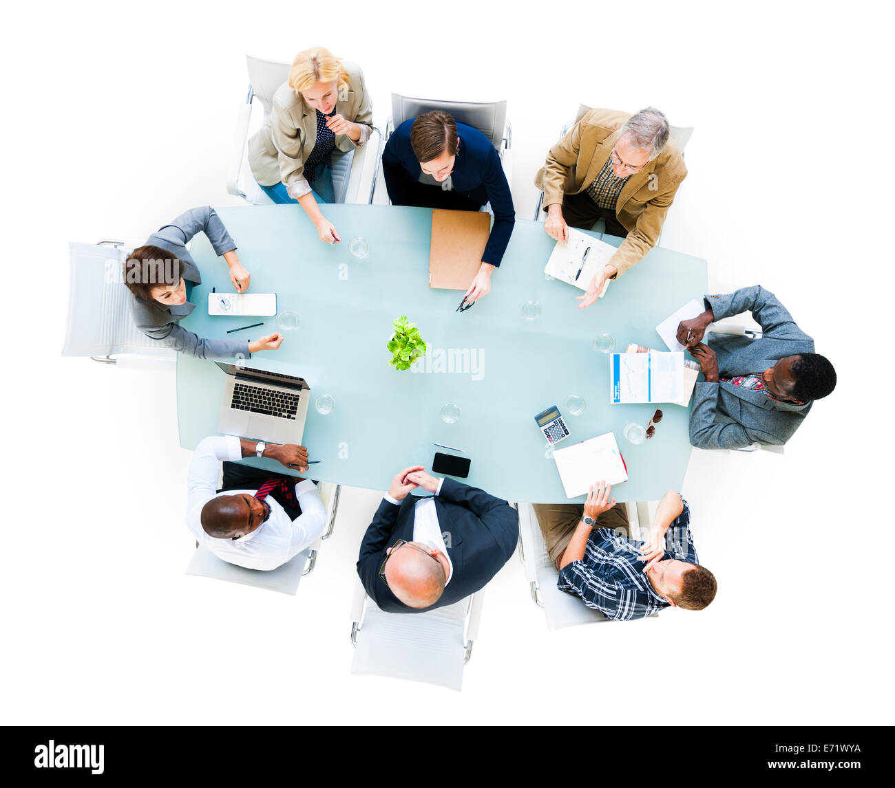 Group Of Business People Around The Conference Table Having A Meeting ...