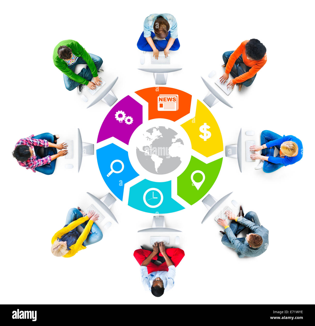 Globe network people hi-res stock photography and images - Alamy