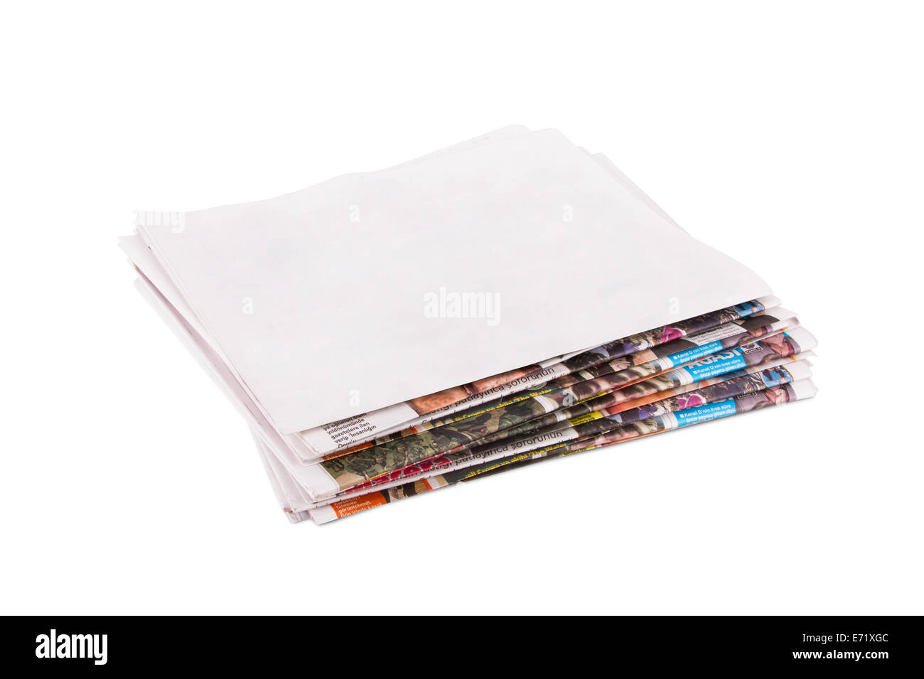 Blank newspaper, isolated on white background Stock Photo - Alamy