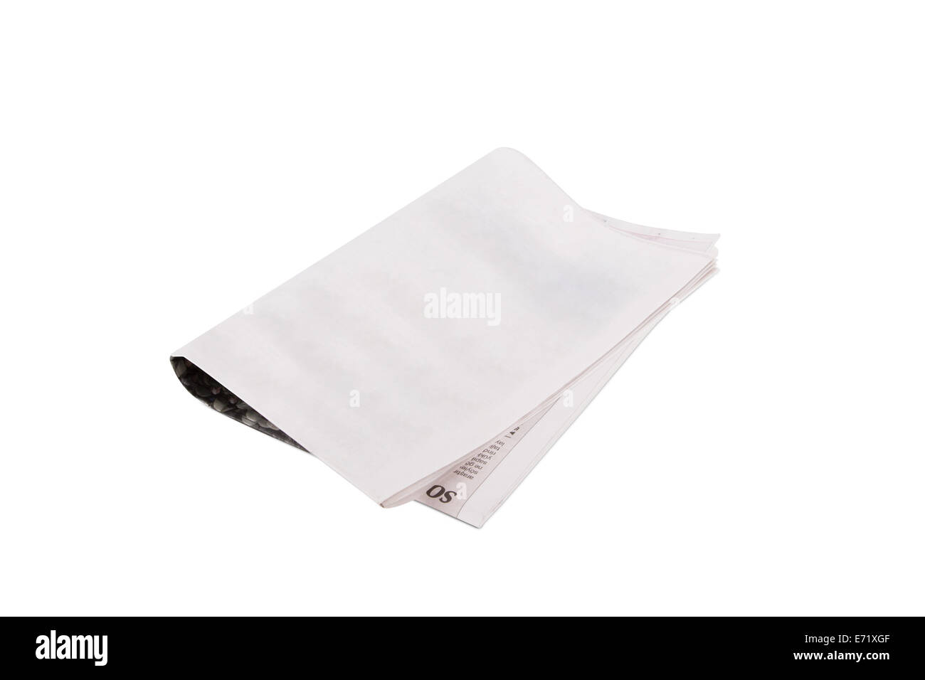 Blank newspaper, isolated on white background Stock Photo - Alamy