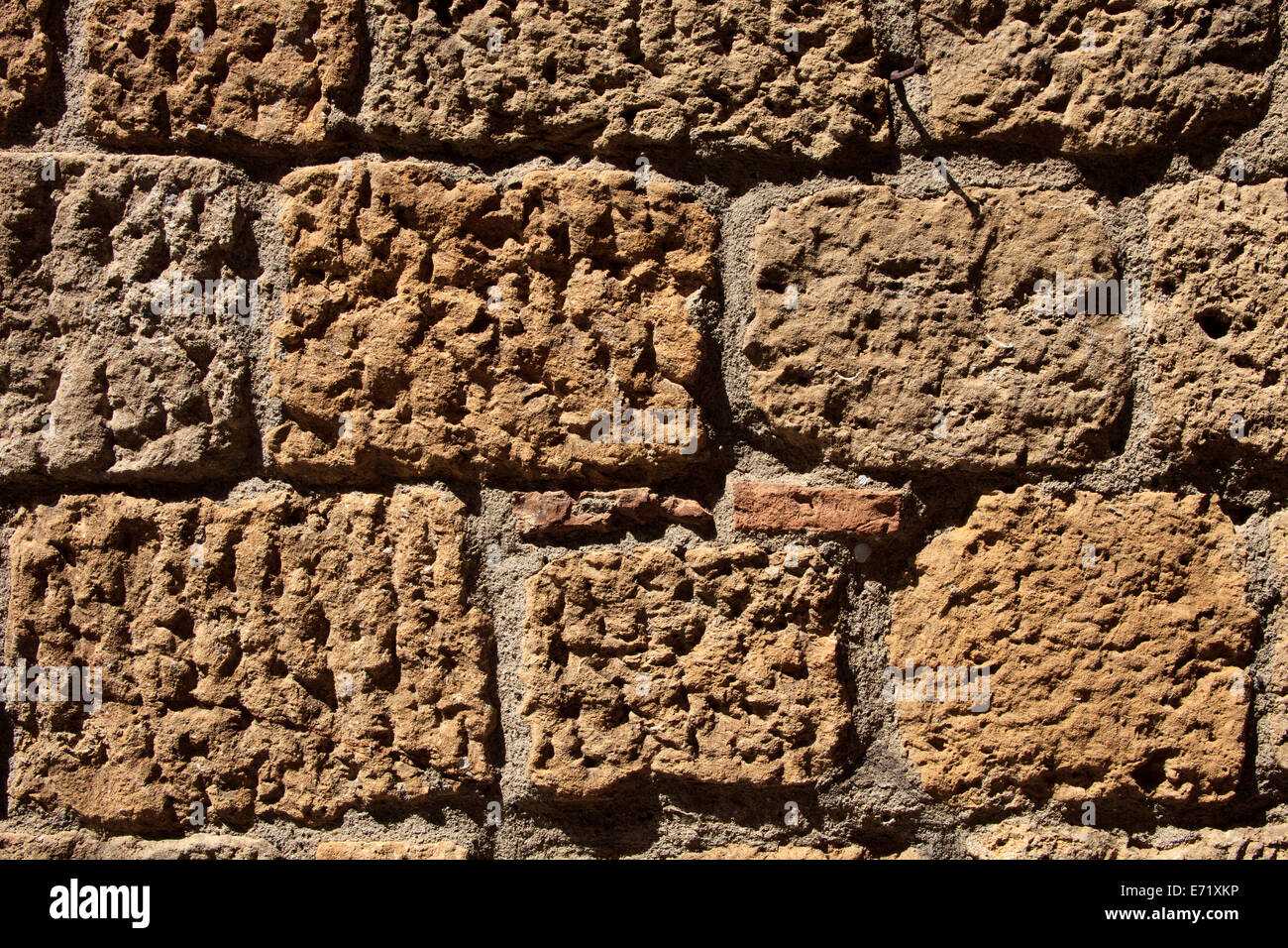 Brick wall, Volterra, Tuscany, Italy Stock Photo - Alamy