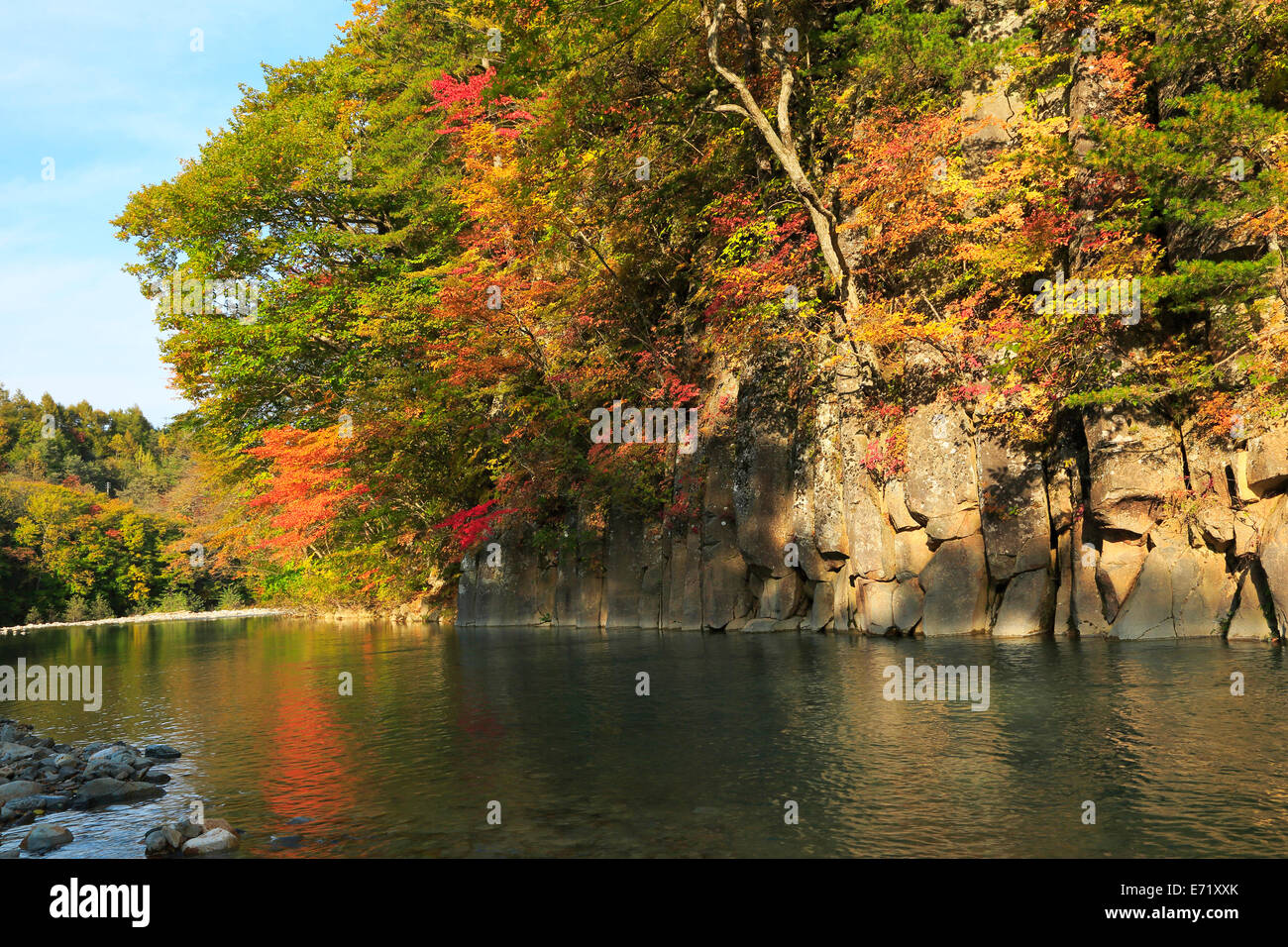The Matsukawa Valley which made autumn leaves Stock Photo - Alamy