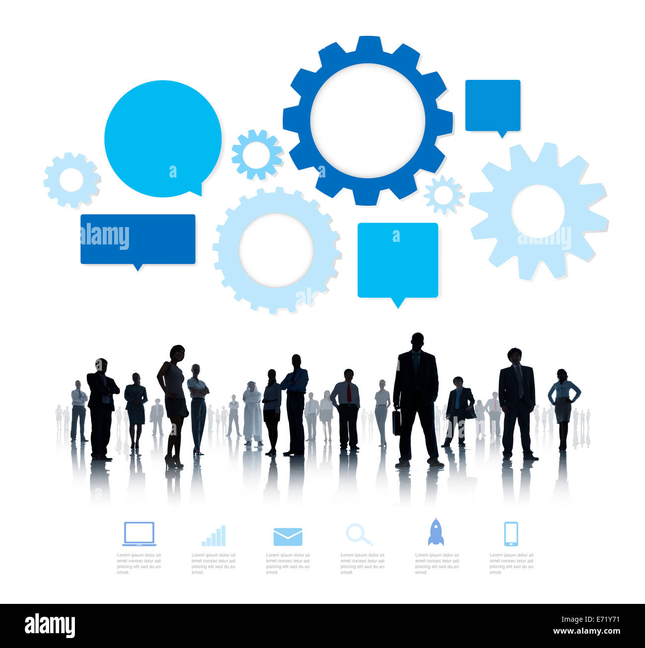 Silhouette of Business People Teamwork Infographic Stock Photo - Alamy