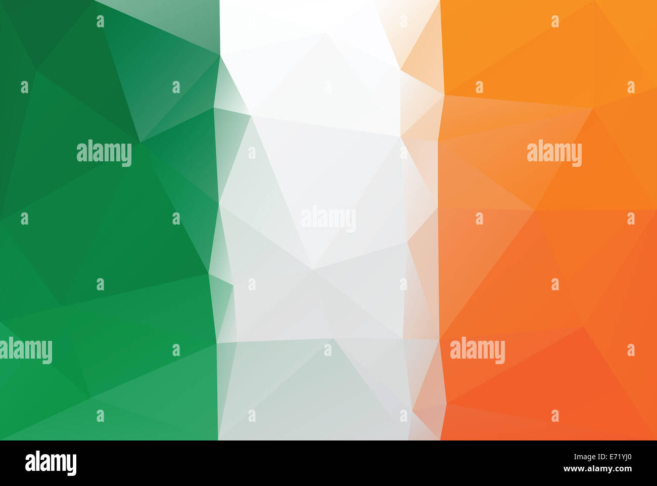 Irish flag - triangular polygonal pattern Stock Photo - Alamy
