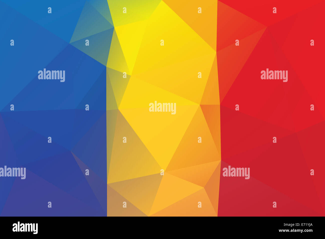 Romanian flag - triangular polygonal pattern Stock Photo - Alamy