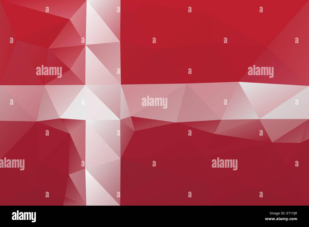 Danish flag - triangular polygonal pattern Stock Photo - Alamy