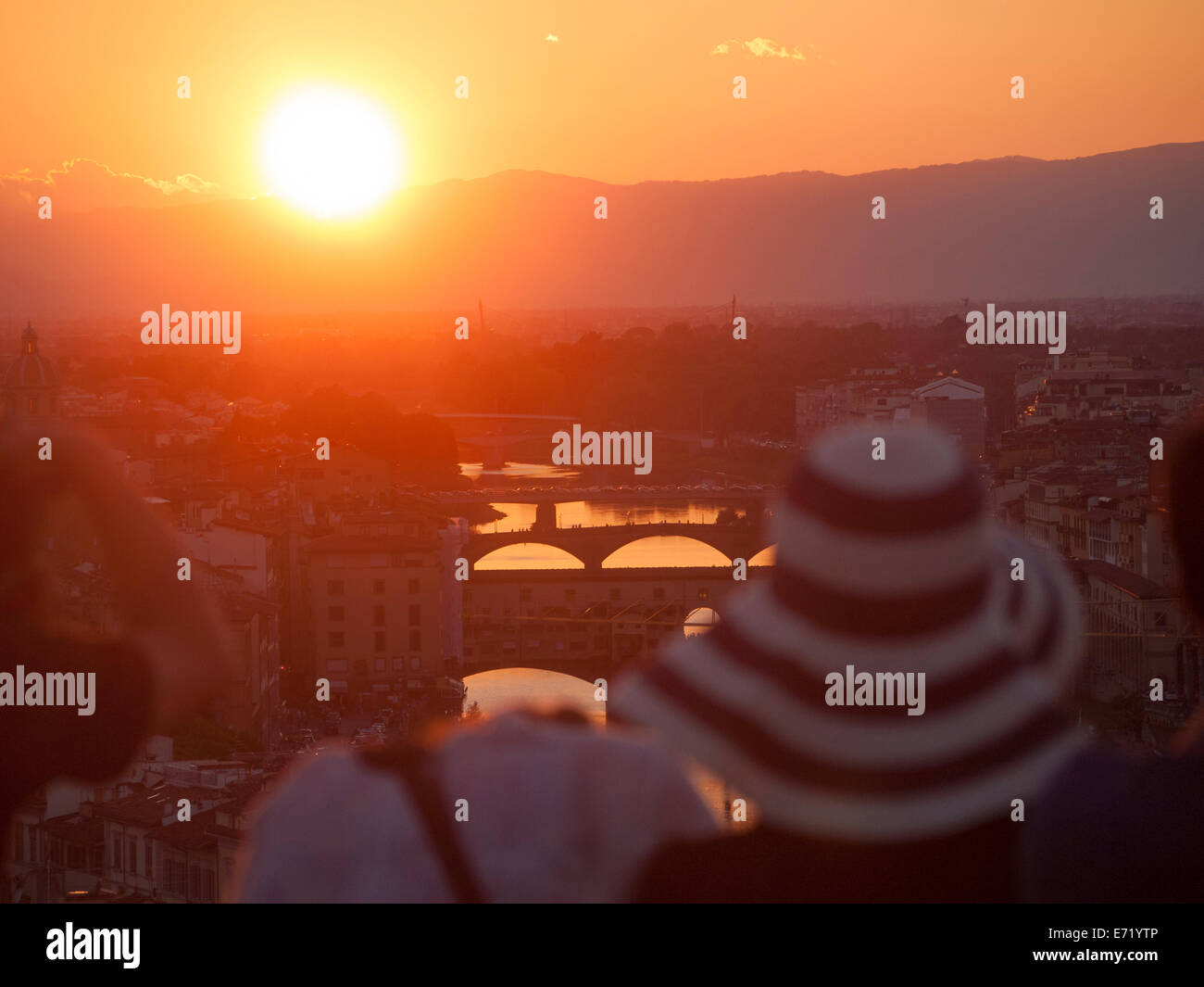 Italy,Tuscany,Florence,Arno river at sunset Stock Photo - Alamy