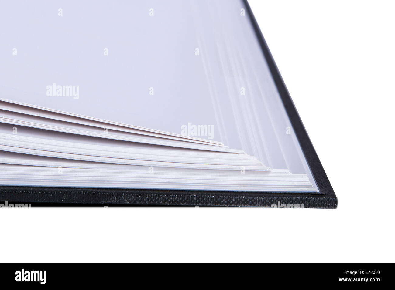 Close up view of opened book corner, isolated on white background Stock ...