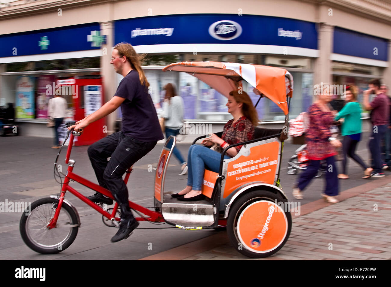 Dundee's first ever Rickshaw taxi service with female customer cycling ...