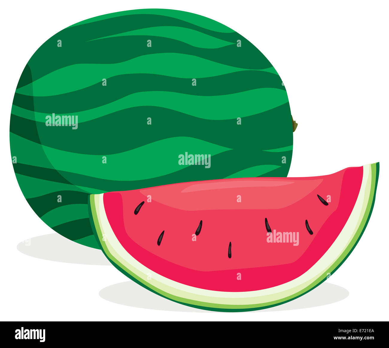 Full and sliced watermelon in solid colors Stock Photo - Alamy