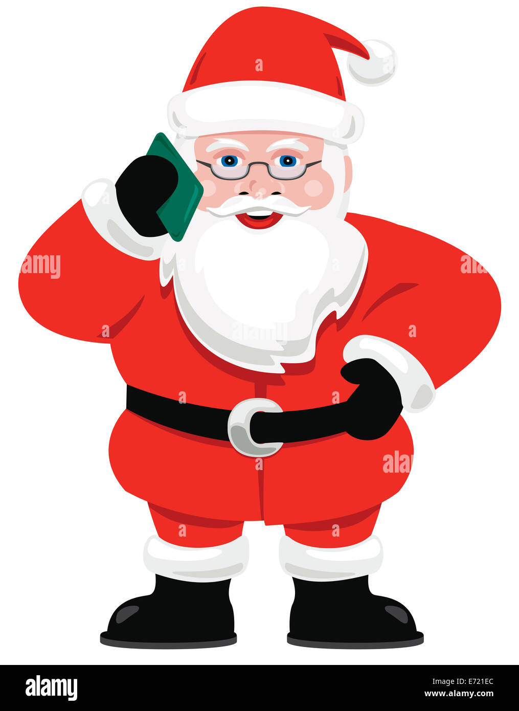 Santa Claus taking a cell phone call Stock Photo - Alamy
