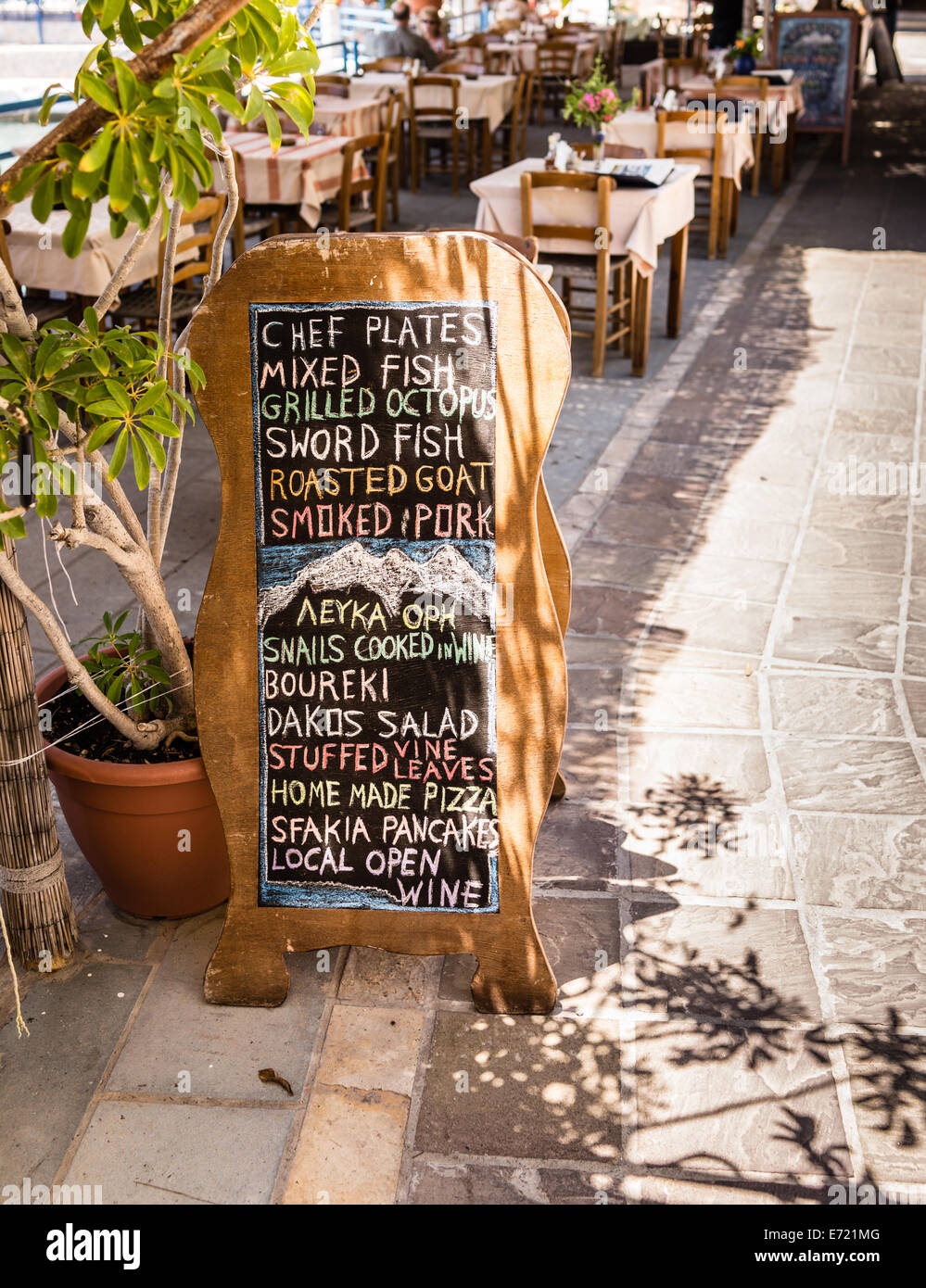 Greece crete restaurant menu board hi-res stock photography and images ...